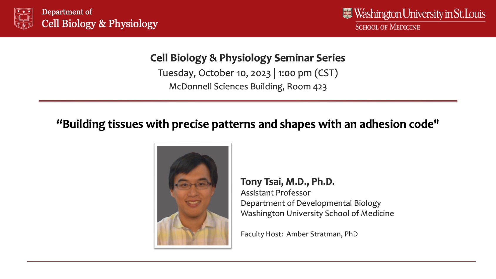 Seminar Series: Tony Tsai, PhD | Cell Biology & Physiology | Washington ...